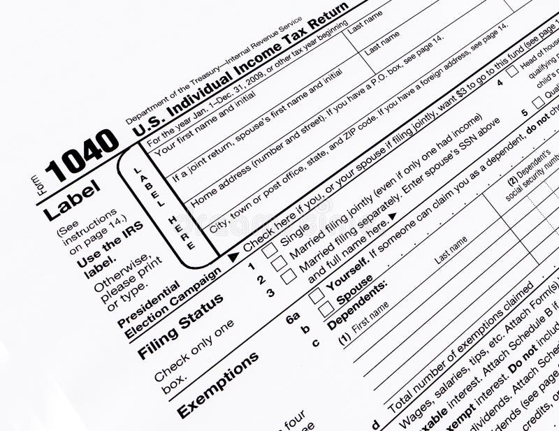 Formulário De Imposto Dos E.U. 1040 Imagem de Stock Editorial - Imagem ...