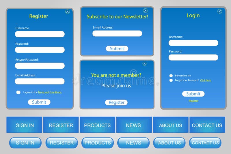 Formulários do Web ilustração do vetor. Ilustração de escolha - 14664909