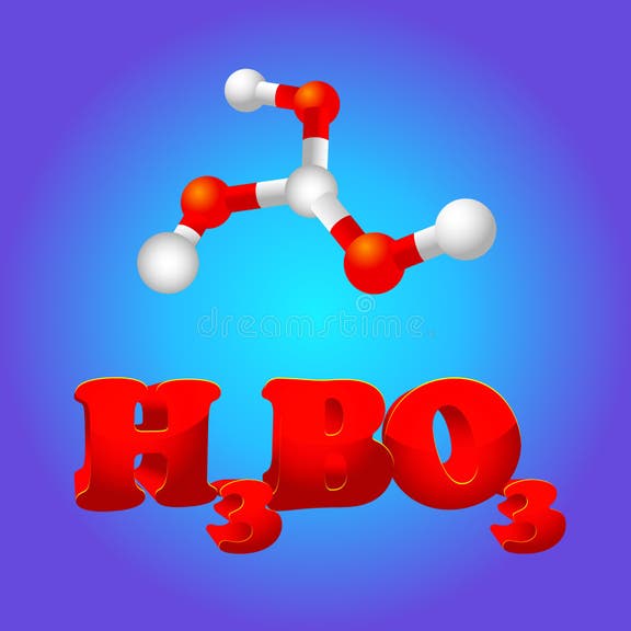 Formula of Boric Acid with Molecular Model Stock Vector - Illustration ...