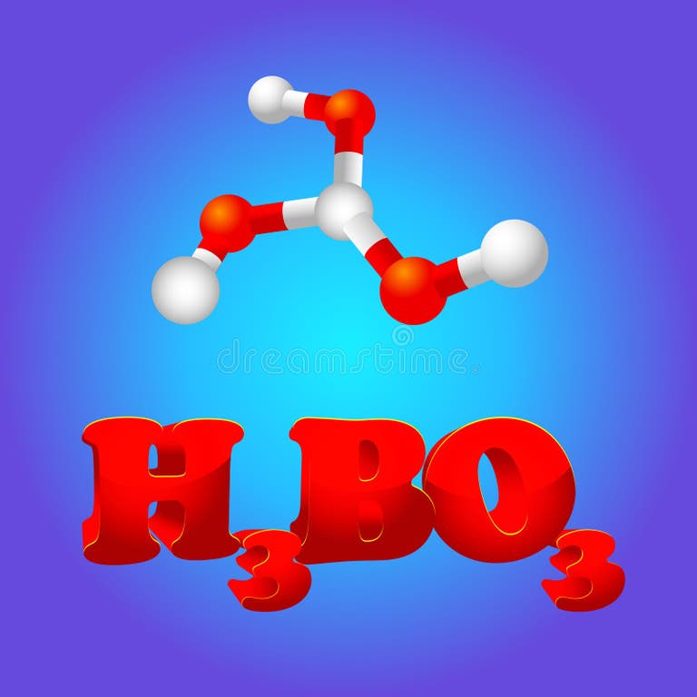 Formula of Boric Acid with Molecular Model Stock Vector - Illustration ...