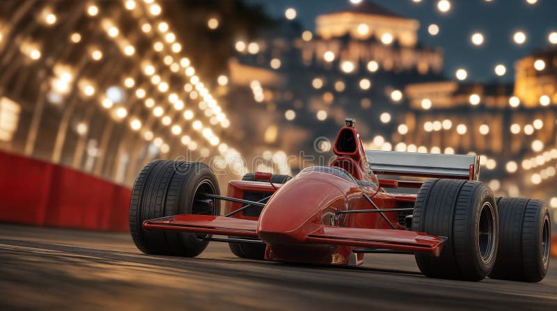 Formula 1 car in Monaco stock illustration. Illustration of glamour ...