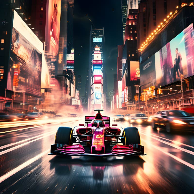 Formula 1 Car in Motion Captured from a Low Angle. Generative AI Stock ...