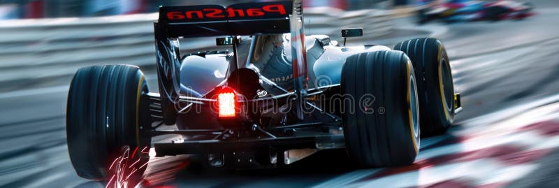 Formula 1 Car Racing on the Circuit Track while Driving at High Speed ...