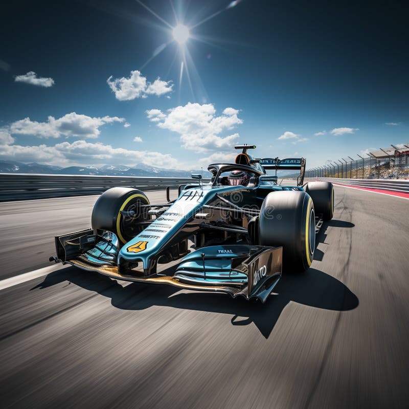 Formula 1 Car Racing on a Sunny Day Showcasing Speed on the Track Stock ...
