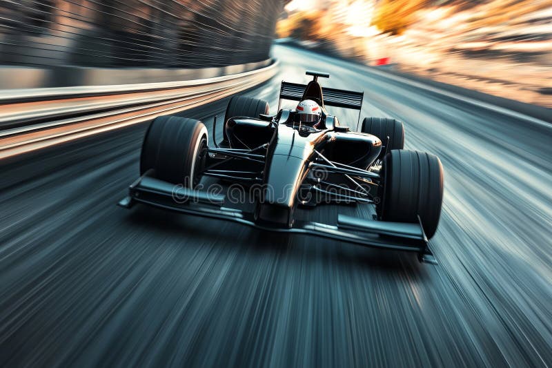 Formula 1 Car Speeding Around a Bend on a City Track. Generative AI ...