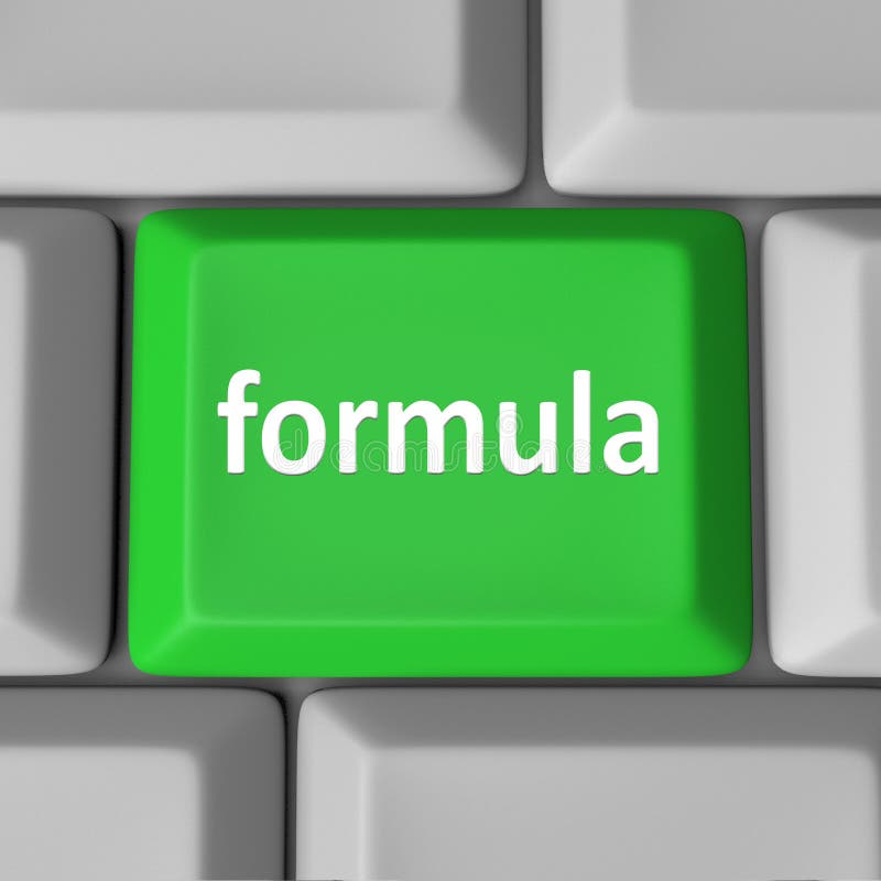 Formula Computer Key Button Calculate Figure Solution Problem Stock ...