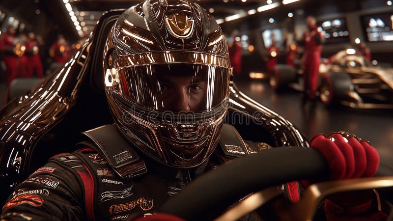 Formula 1 Driver in High-Tech Racing Cockpit Stock Illustration ...