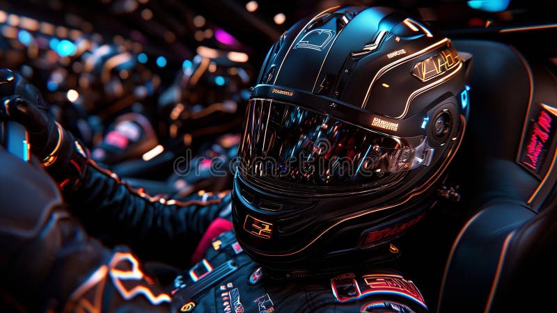 Formula 1 Driver in High-Tech Racing Cockpit Stock Illustration ...
