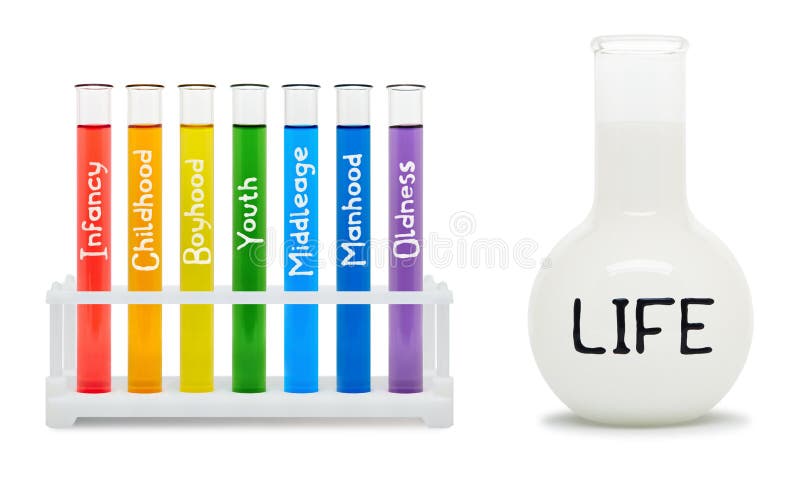 Formula of Life. Concept with Colored Flasks. Stock Image - Image of ...