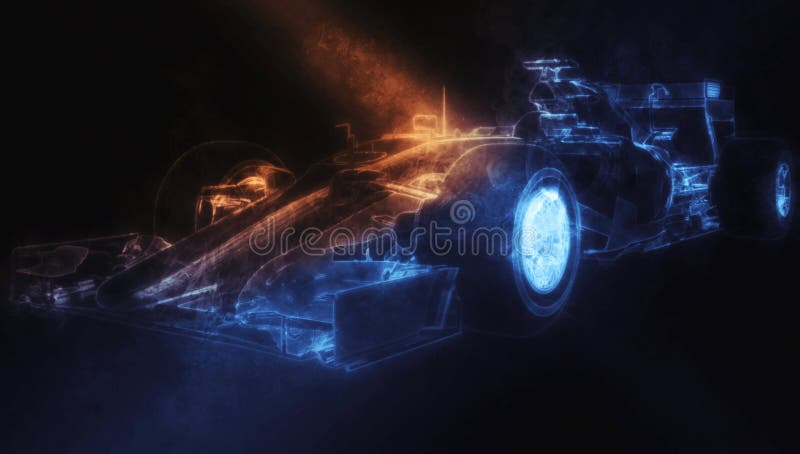 Formula One Car - Blue Smoke Stock Illustration - Illustration of smoke ...