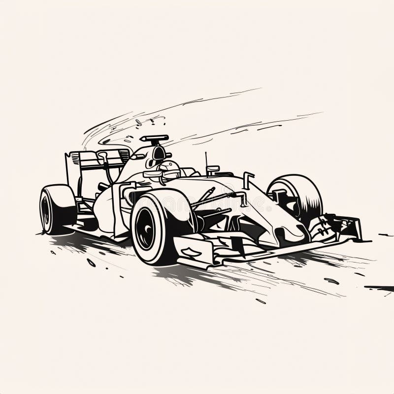 Formula One Car - a Drawing of a Race Car Stock Illustration ...