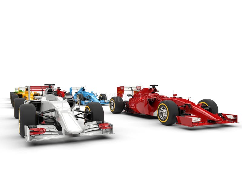 White Formula One Car - Side View Stock Image - Image of sport ...