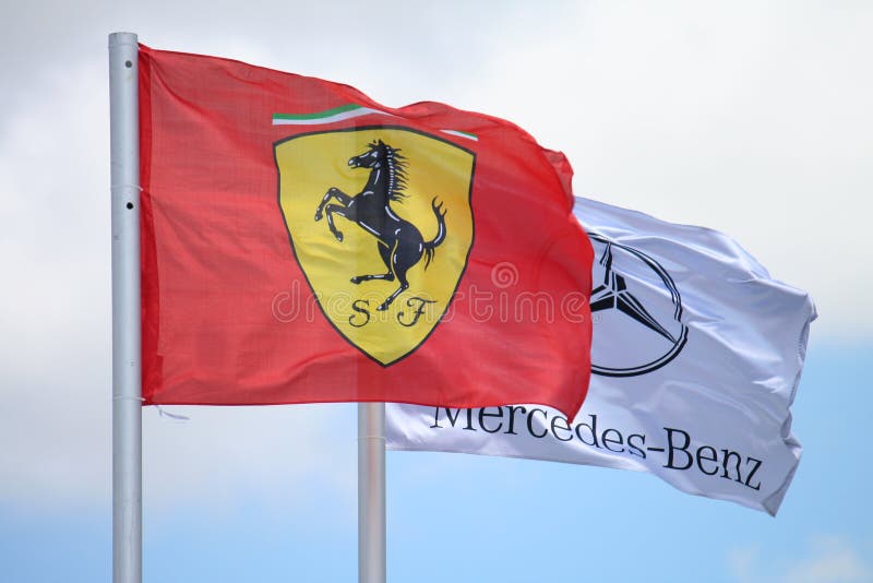 Formula one flags editorial photography. Image of benz - 15440037