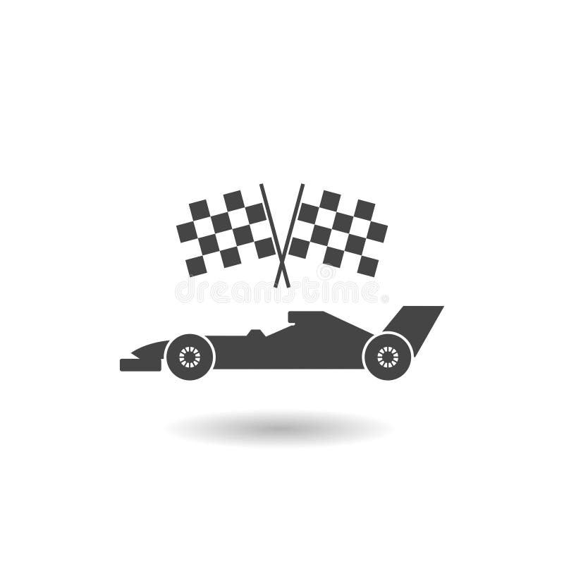 Racing Car Formula Icon Isolated on Black Background Stock Vector ...