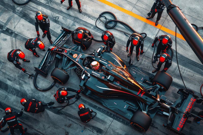 Formula One Pit Stop stock illustration. Illustration of speed - 332926992