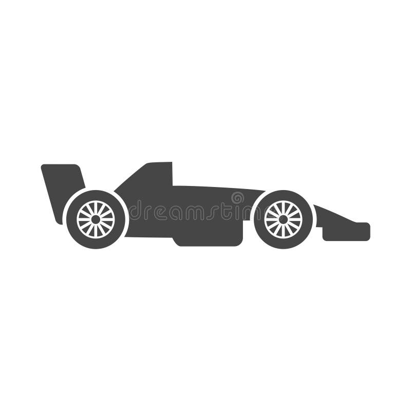 Black Formula One Race Car Icon or Logo Stock Vector - Illustration of ...