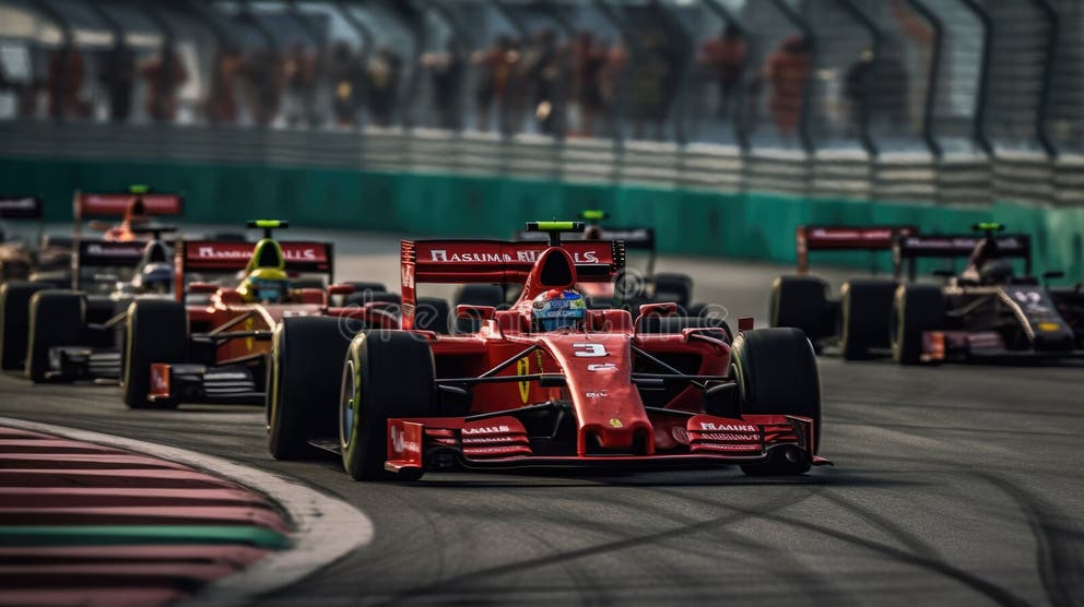 A Formula One Racing in Circuit. Generative AI AIG32 Stock Illustration ...