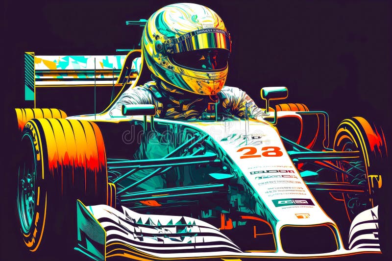 Formula One Racing Competitions and Race Car with Pilot, Generative Ai ...