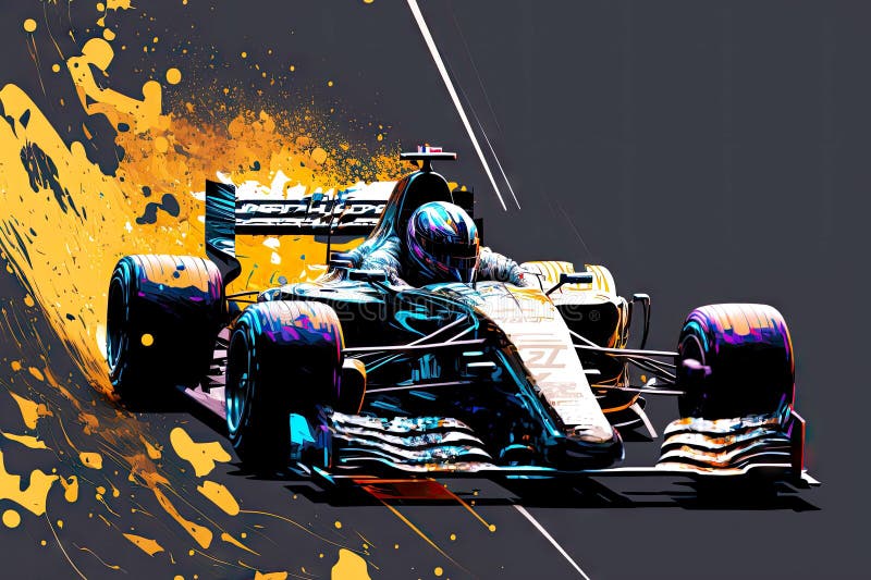 Formula One Racing Competitions and Race Car with Pilot, Generative Ai ...