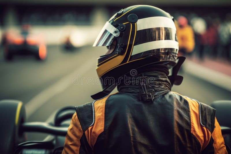 Formula One Racing. Driver in Helmet before Start of Competition. AI ...
