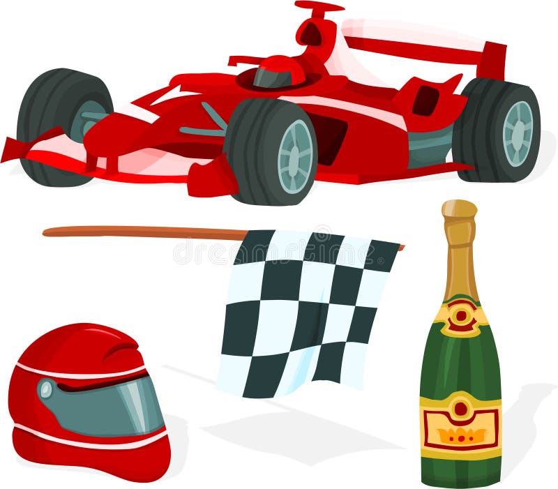Formula one set stock vector. Illustration of racer, race - 14647471