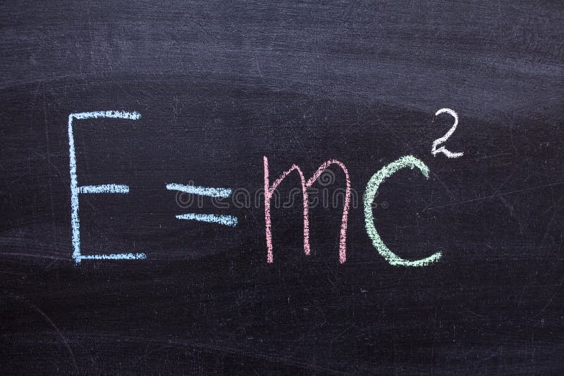 A Formula from Physics on a Chalkboard. E Equals MC Square Stock Photo ...