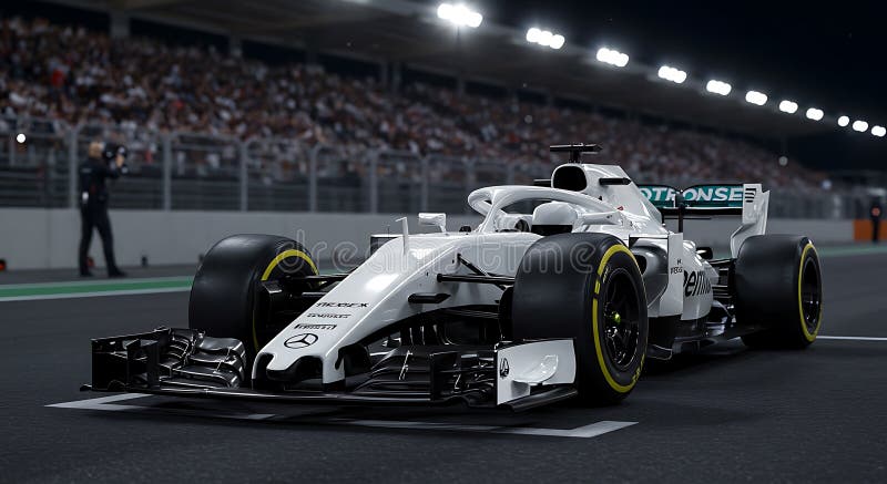 Formula 1 Race Car: Night Race, Dramatic Lighting, Dynamic Composition ...
