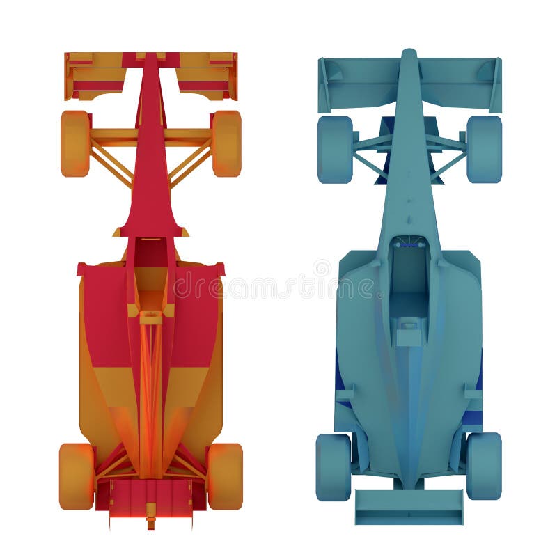 Formula 1 Race Car Top View 3d Rendering Stock Illustration ...