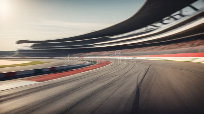 Formula 1 Race Track Circuit Road with Motion Blur Stock Illustration ...
