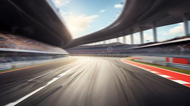 Formula 1 Race Track Circuit Road with Motion Blur Stock Illustration ...