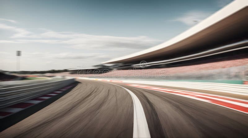 Formula 1 Race Track Circuit Road with Motion Blur Stock Illustration ...