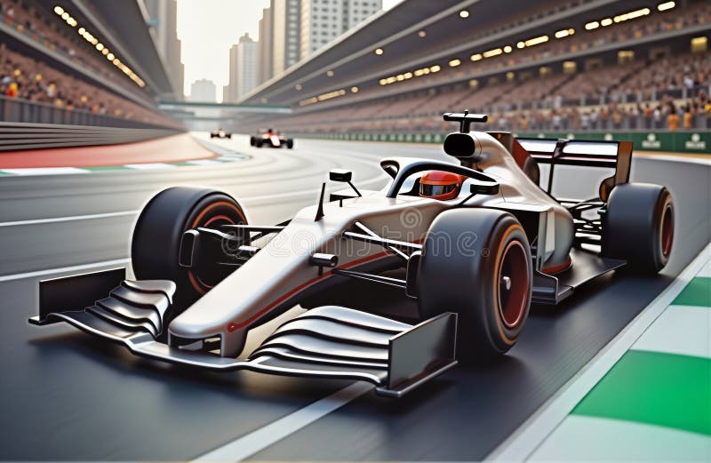 Formula racing car stock illustration. Illustration of aerodynamic ...