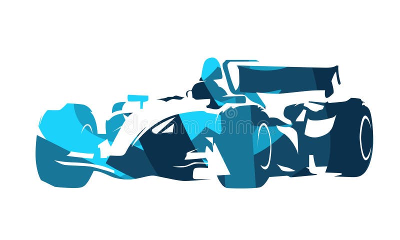 Formula Racing Car, Abstract Blue Illustration Stock Vector ...