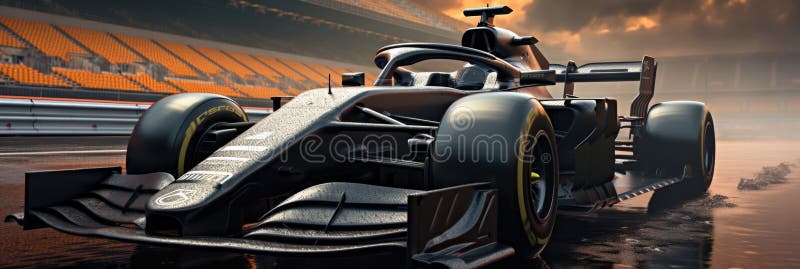 Formula 1 Racing Car Coming Out of Smoke Stock Illustration ...