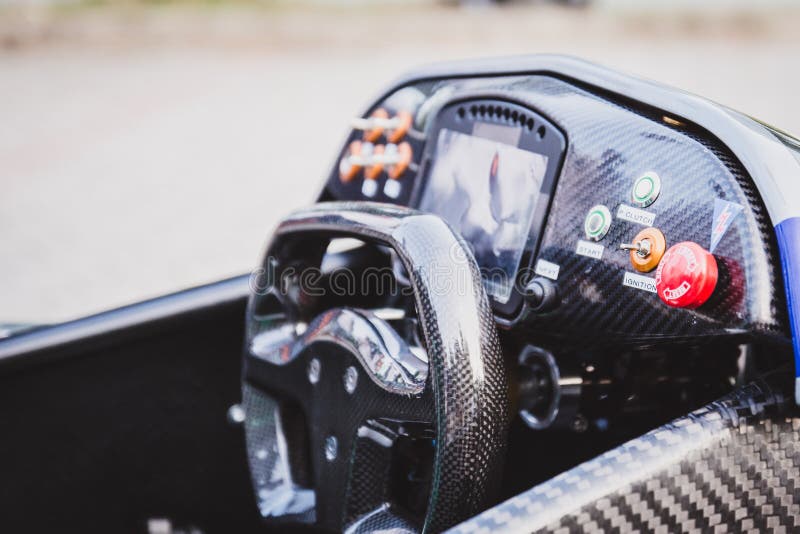 Formula Racing Car Interior Stock Image - Image of record, blurred ...