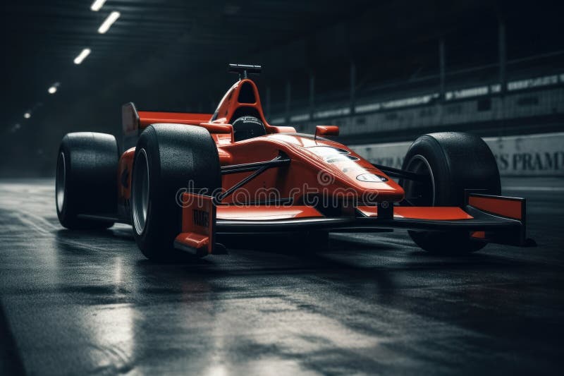 Formula 1 Racing Car on Race Track. Stock Illustration - Illustration ...