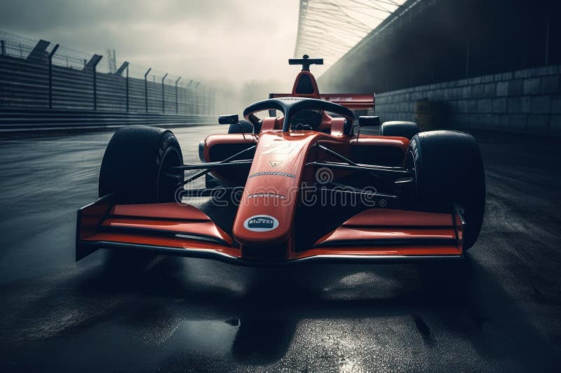 Formula 1 Racing Car on Race Track. Stock Illustration - Illustration ...