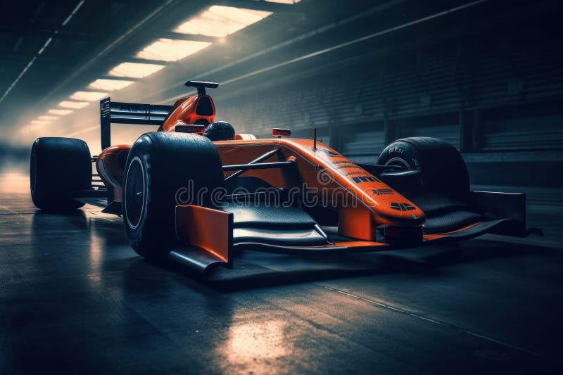 Formula 1 Racing Car on Race Track. Stock Illustration - Illustration ...