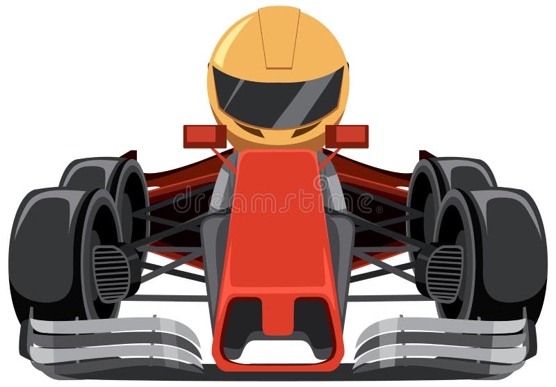 A Formula Racing Car with a Racer Stock Vector - Illustration of ...