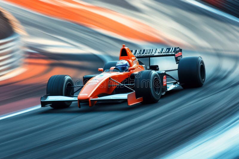 Formula Racing Car Turning at High Speed on Track Stock Photo - Image ...
