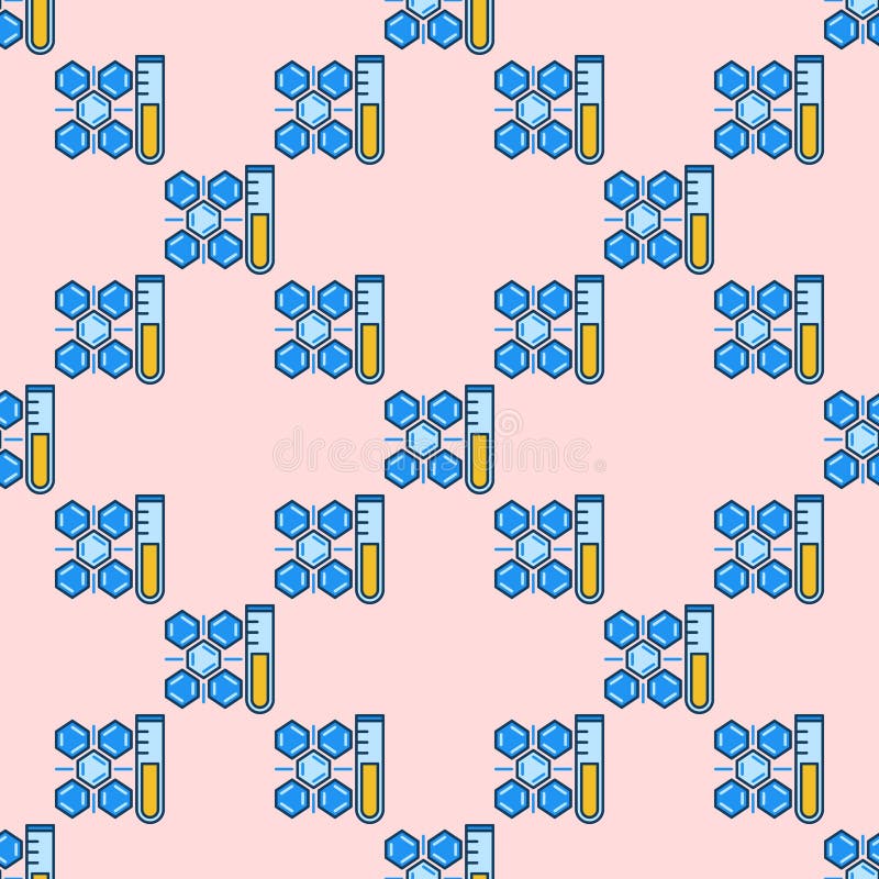 Formula and Test Tube Vector Biochemistry Colored Seamless Pattern ...
