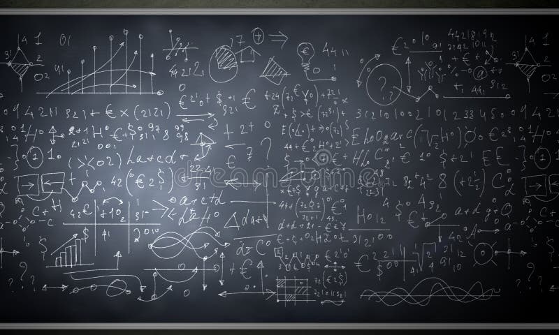 Blackboard Inscribed with Scientific Formulas and Calculations I Stock ...