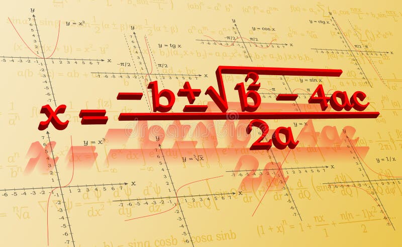 Formulas and Graphs in Mathematics Stock Vector - Illustration of ...