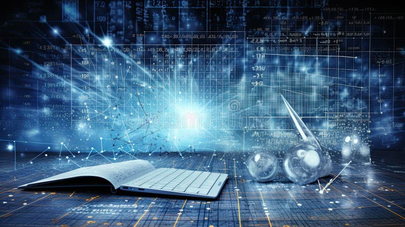 Formulas and Graphs. Scientific Abstract Background Stock Image - Image ...