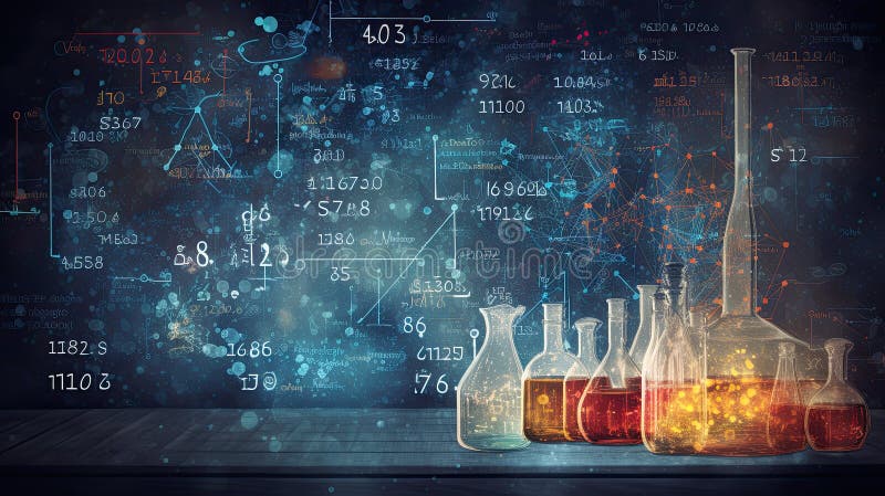 Formulas and Graphs. Scientific Abstract Background Stock Image - Image ...