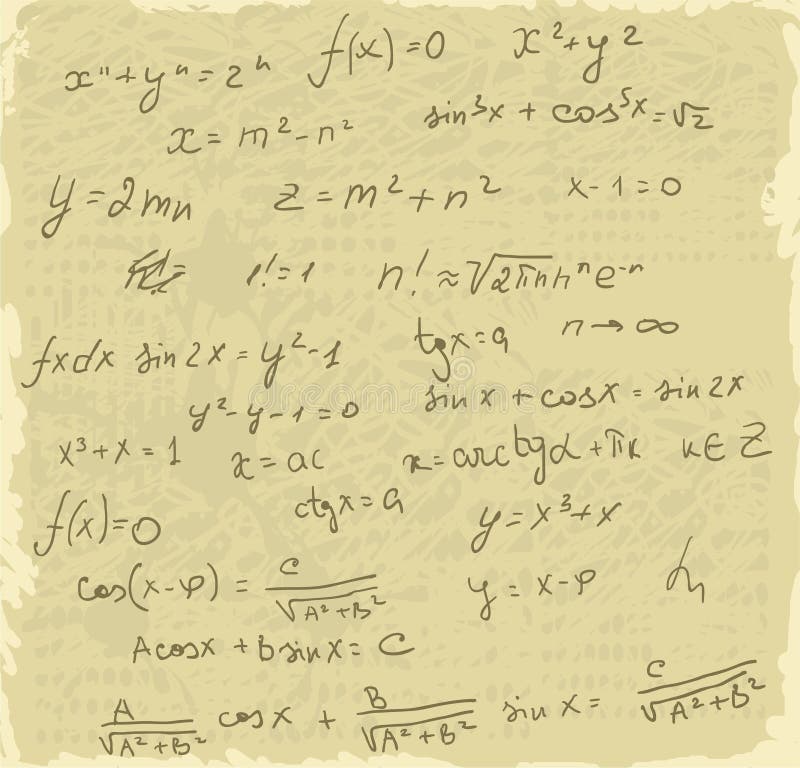 Formulas Maths on Old Paper in Vector Stock Vector - Illustration of ...