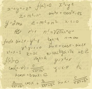 Formulas Maths on Old Paper in Vector Stock Vector - Illustration of ...