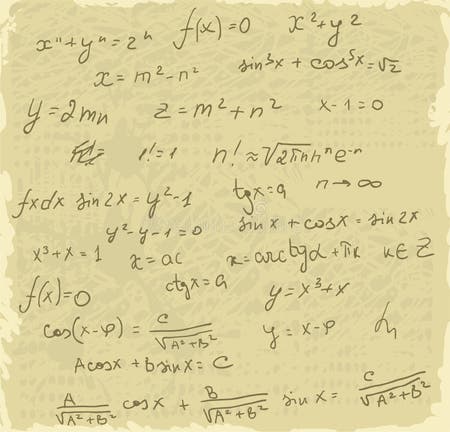 Formulas Maths on Old Paper in Vector Stock Vector - Illustration of ...