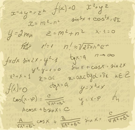 Formulas Maths on Old Paper in Vector Stock Vector - Illustration of ...