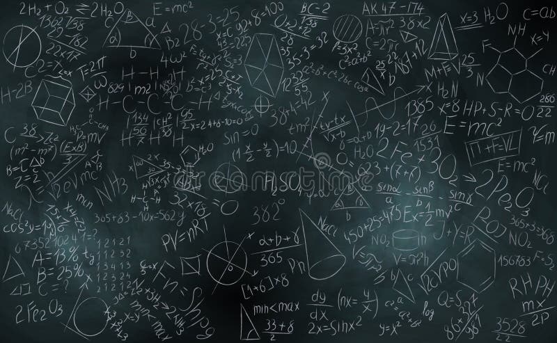 Formulas Written on the Blackboard. Stock Vector - Illustration of ...
